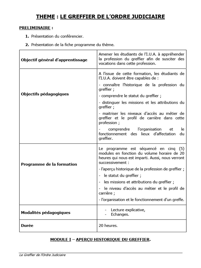 Comprendre le Rôle du Greffier Judiciaire | PDF | Greffier | Études des ...