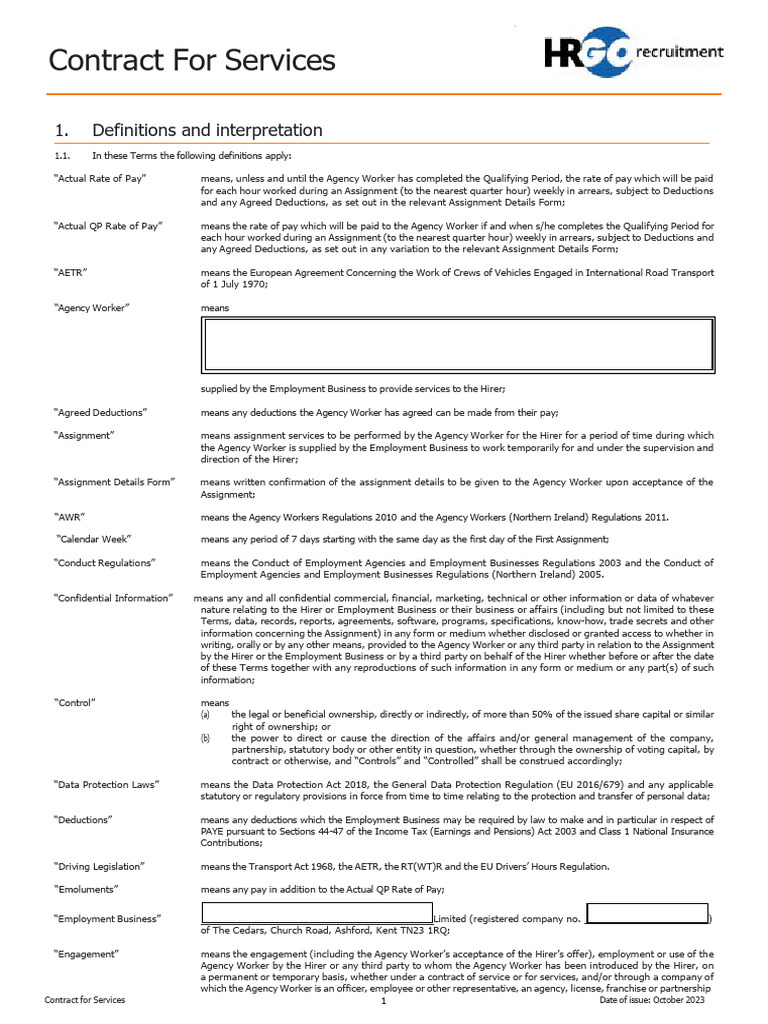 Contract For Services Combined PDF | PDF