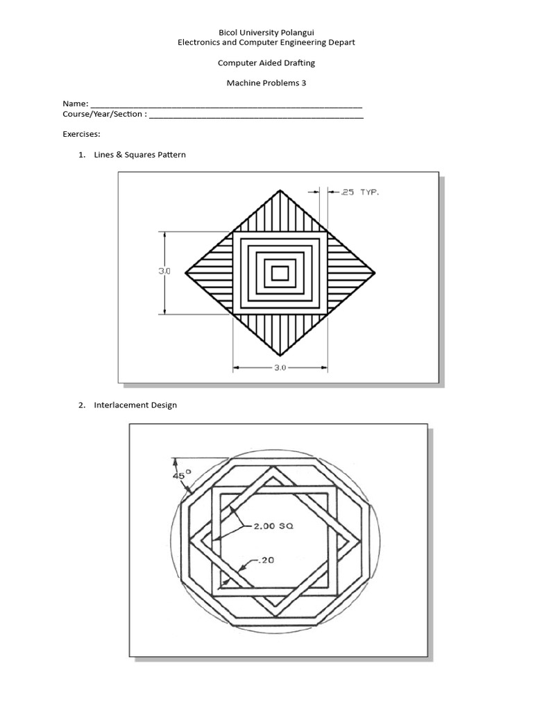 CAD Machine Problems Exercises Guide | PDF