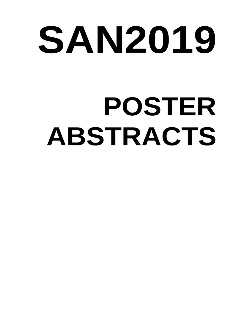 San2019 Poster-Abstracts | PDF