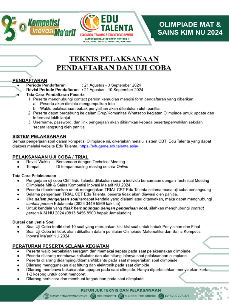 Juknis Olimp Mat Ipa - Kim Maarif Nu 24 | PDF