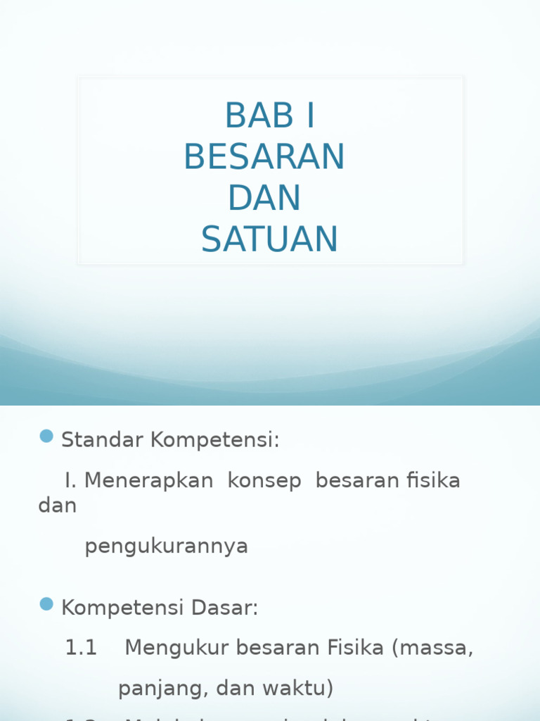 Besaran & Satuan | PDF