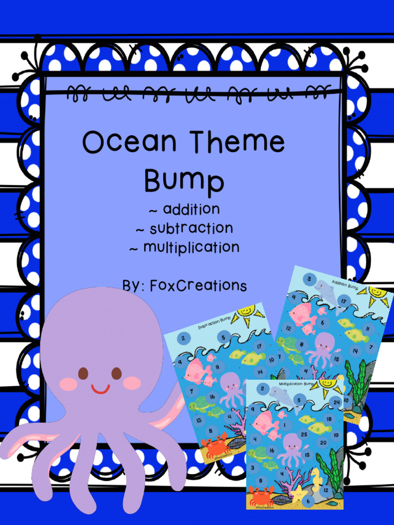 Ocean Theme Bump: Addition Subtraction Multiplication By: Foxcreations ...