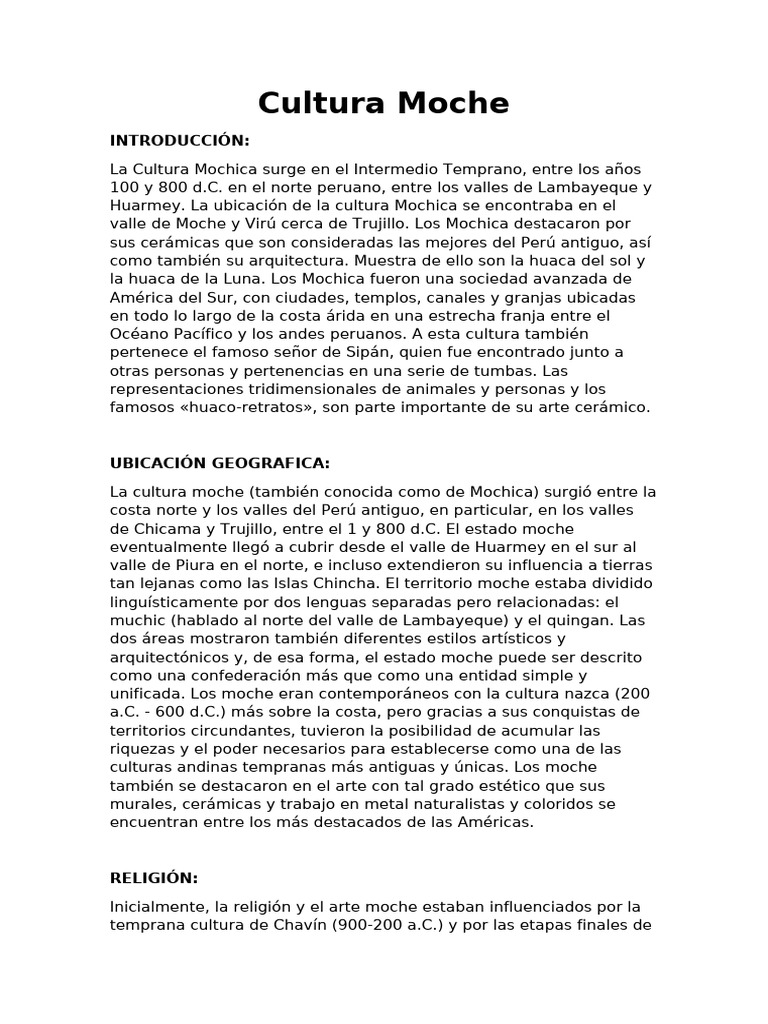 Cultura Moche | PDF