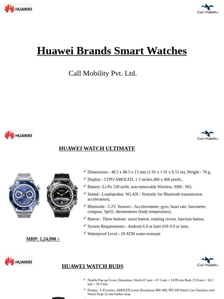 Huawei Smart Watch and Earbuds | PDF | Smartwatch | Technology & Engineering