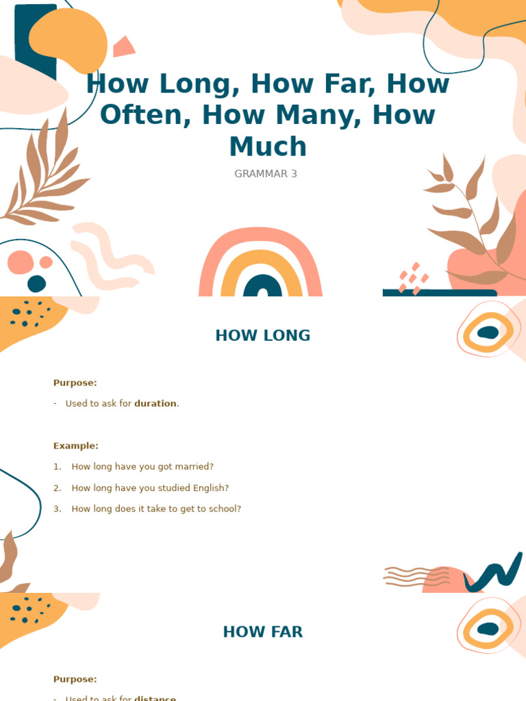 How Long, How Far, How Often, How Many | PDF