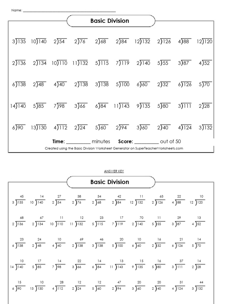 Super Teacher Worksheets Basic Division | PDF