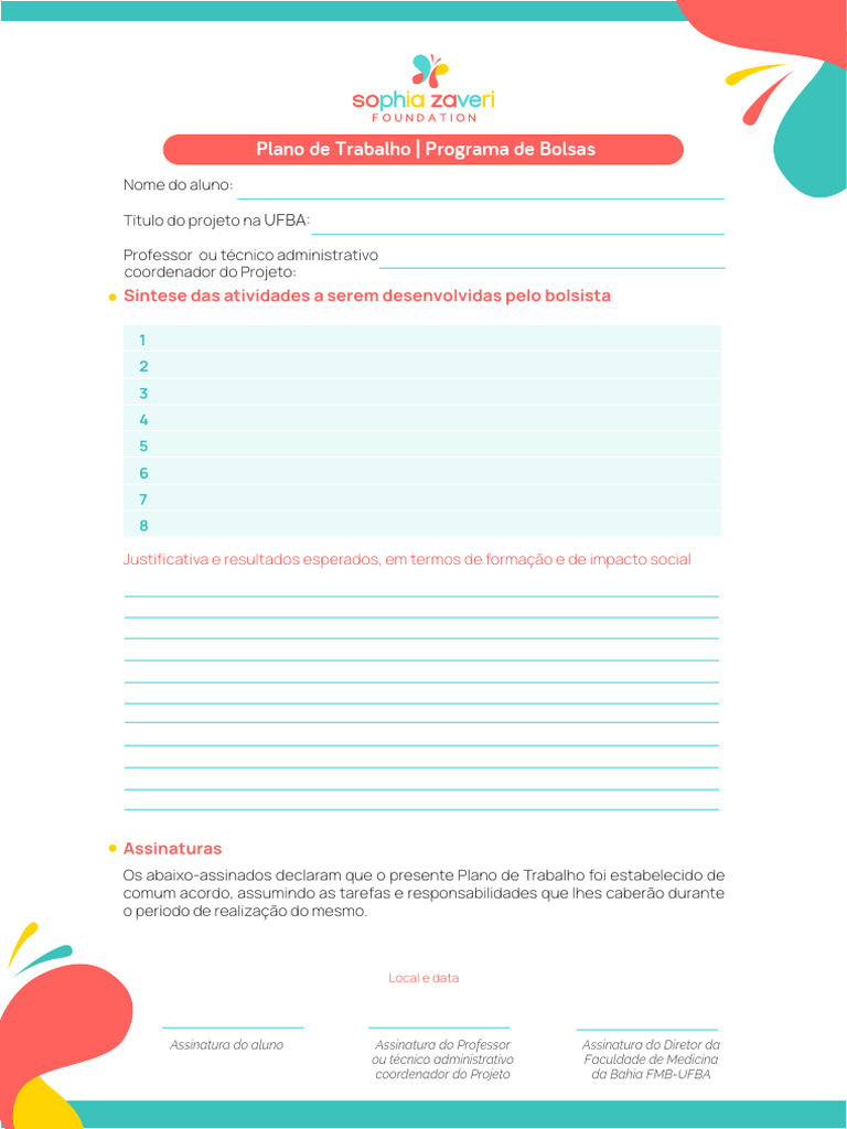 Plano D Actividades Final Renovacao de Bolsas Ufba-2024 | PDF