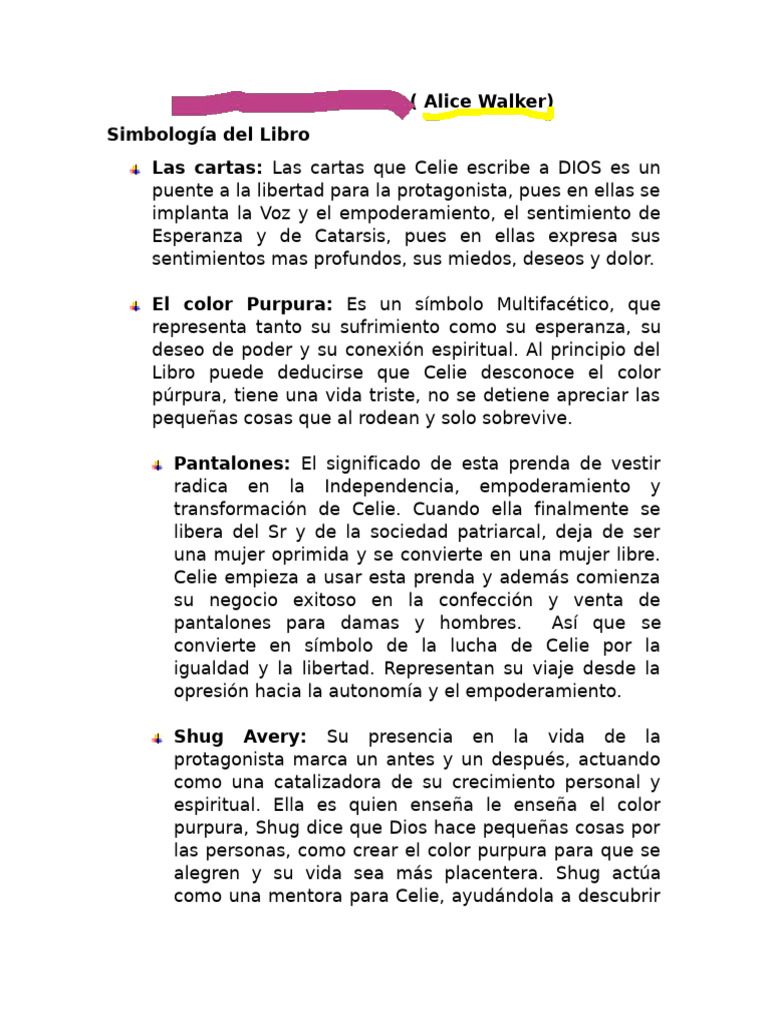 El Color Purpura | PDF
