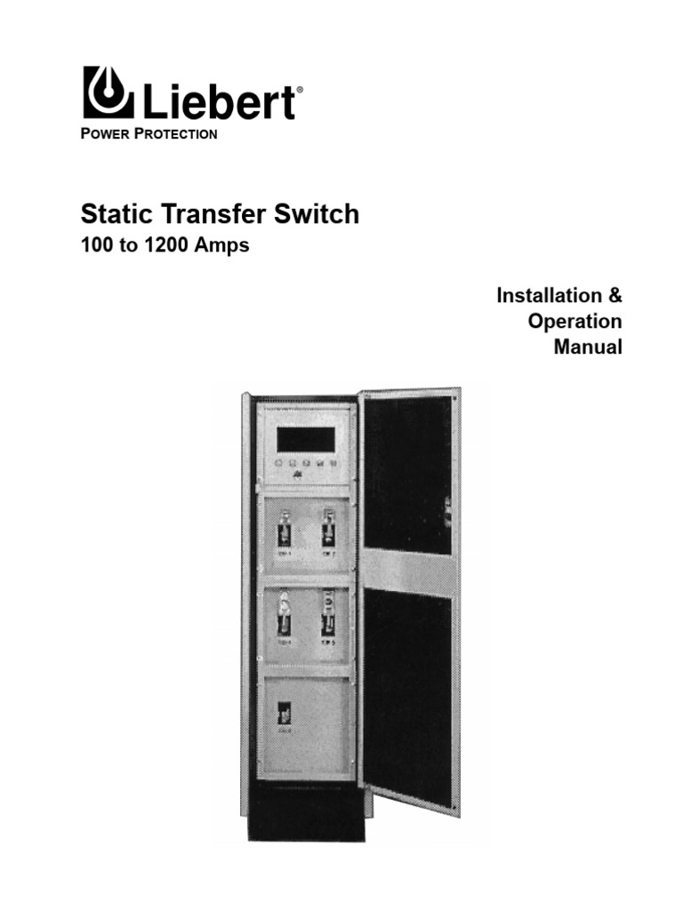 liebert-static-transfer-switch-installation--operation-manual | PDF