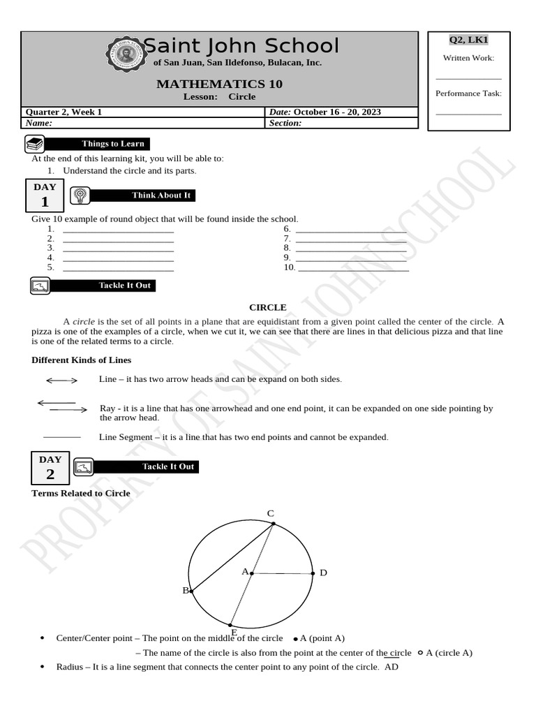 Mathematics 10 Q2 W1 3 | PDF