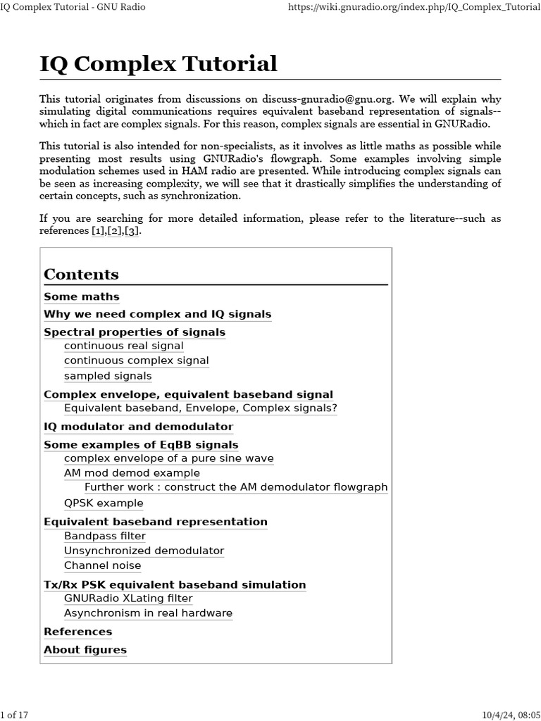 IQ Complex Tutorial - GNU Radio | PDF