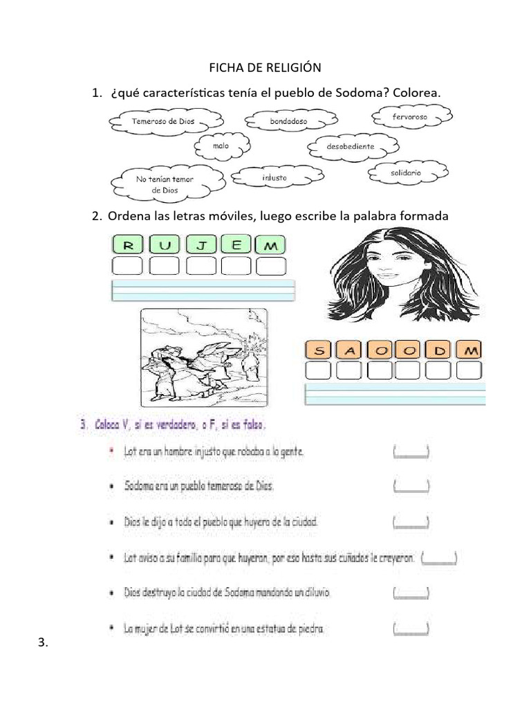 FICHA DE RELIGIÓN 26 SETIEMBRE | PDF