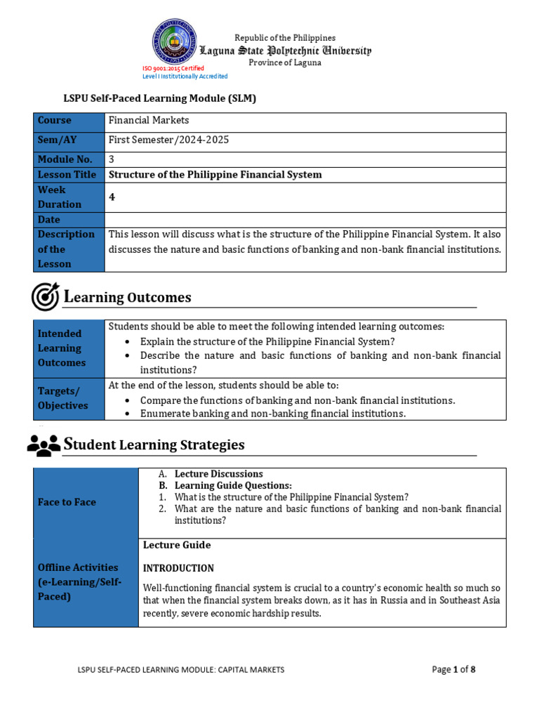 SLM3 Financial-Markets | PDF