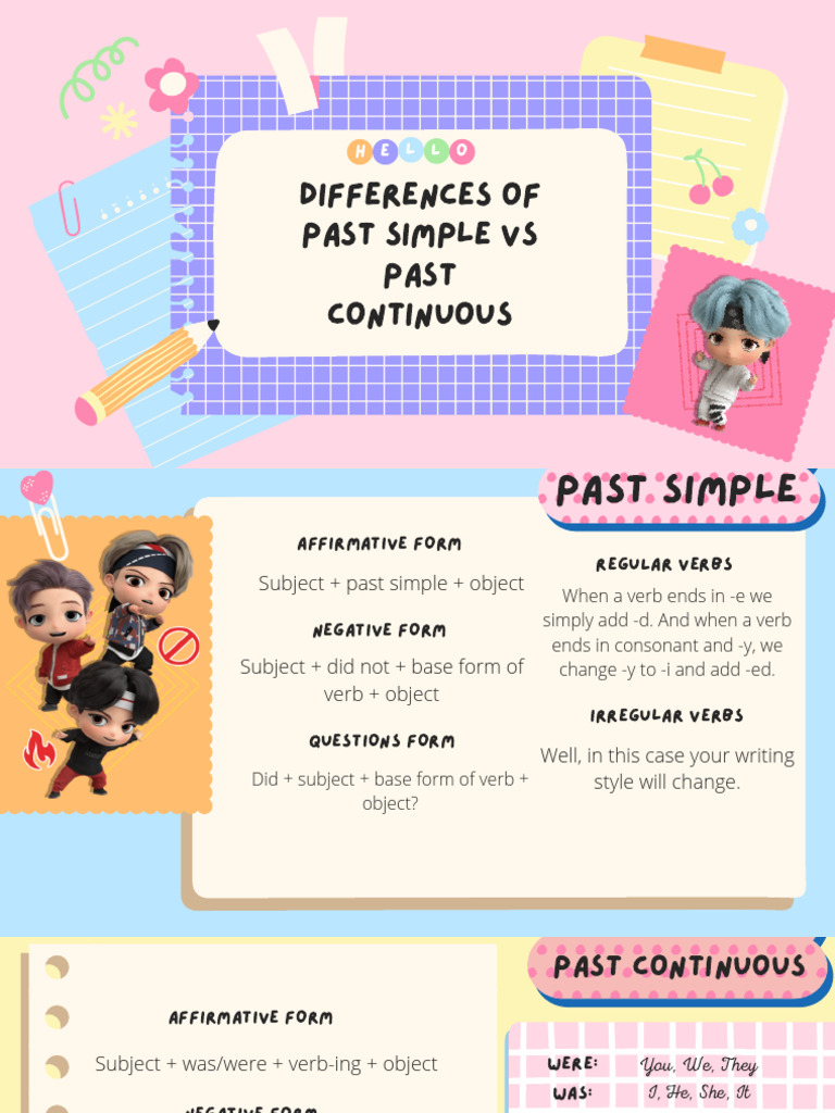 DIFFERENCES of past simple vs past continuous | PDF