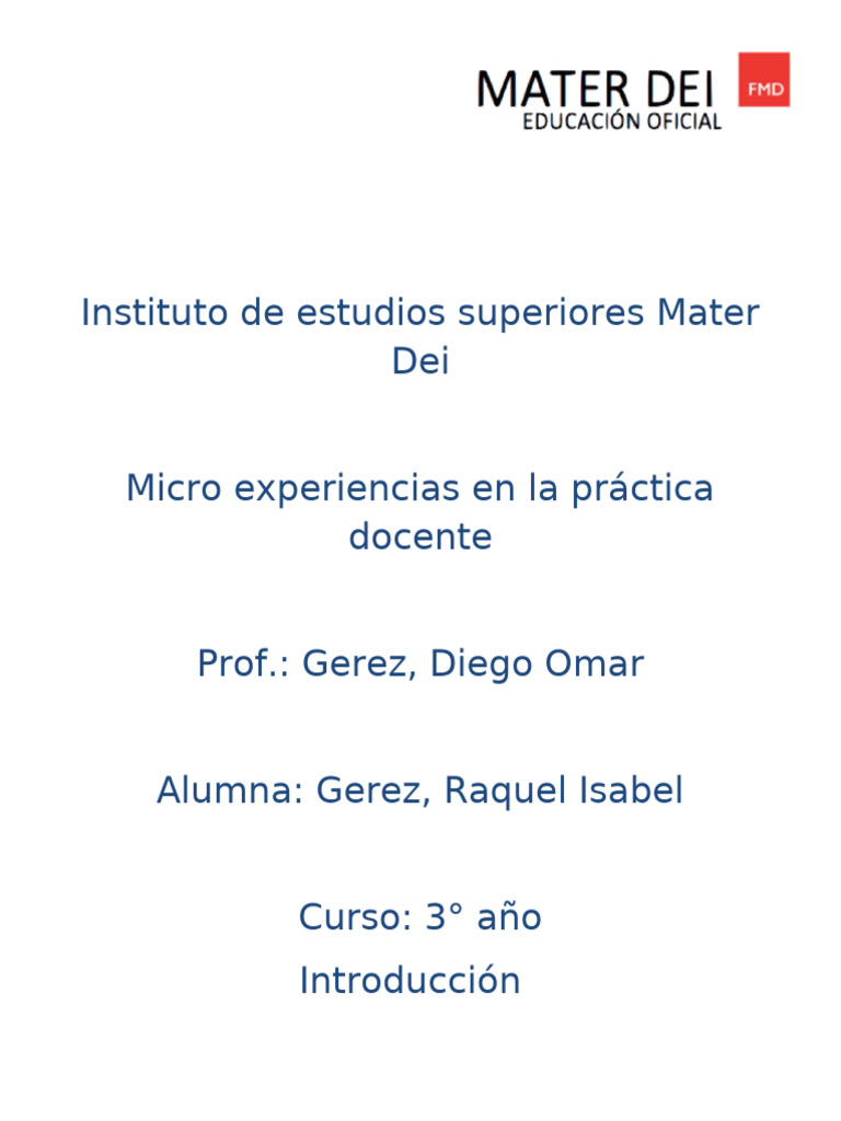 Instituto de estudios superiores Mater Dei | PDF