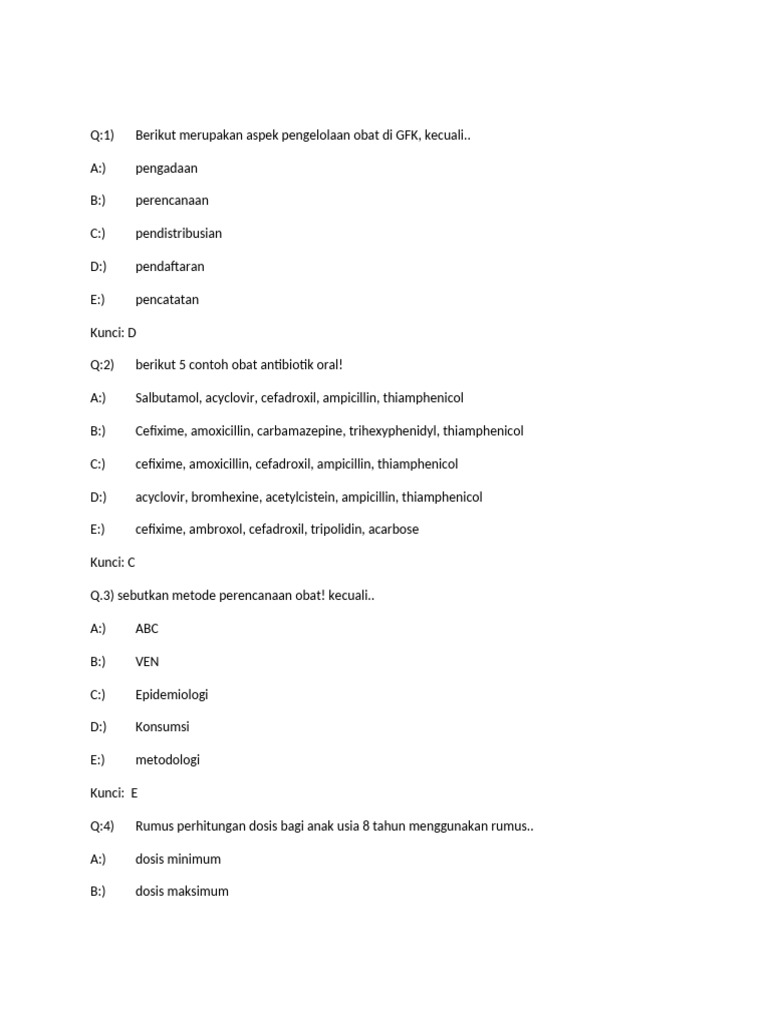 Soalsts - PTS Ganjil 2024 - Yanfar - Farmasi Xii | PDF | Antibiotics | Self-Improvement