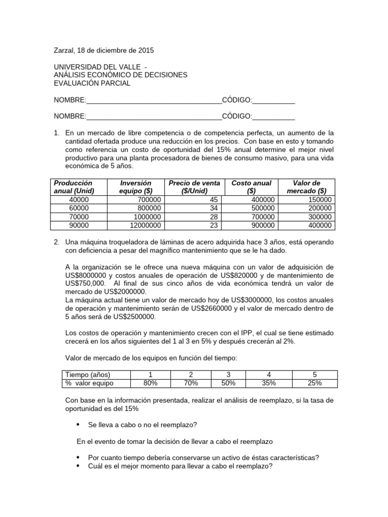 Examen Final 2015 | PDF