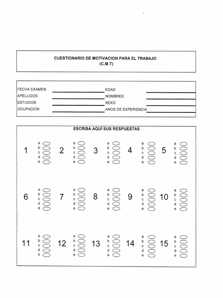 Hoja de Rpta CMT-2 | PDF