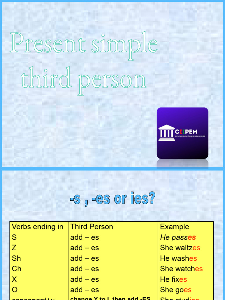 Ejemplos De Verbos En Tercera Persona Pdf Artes Del Lenguaje Y