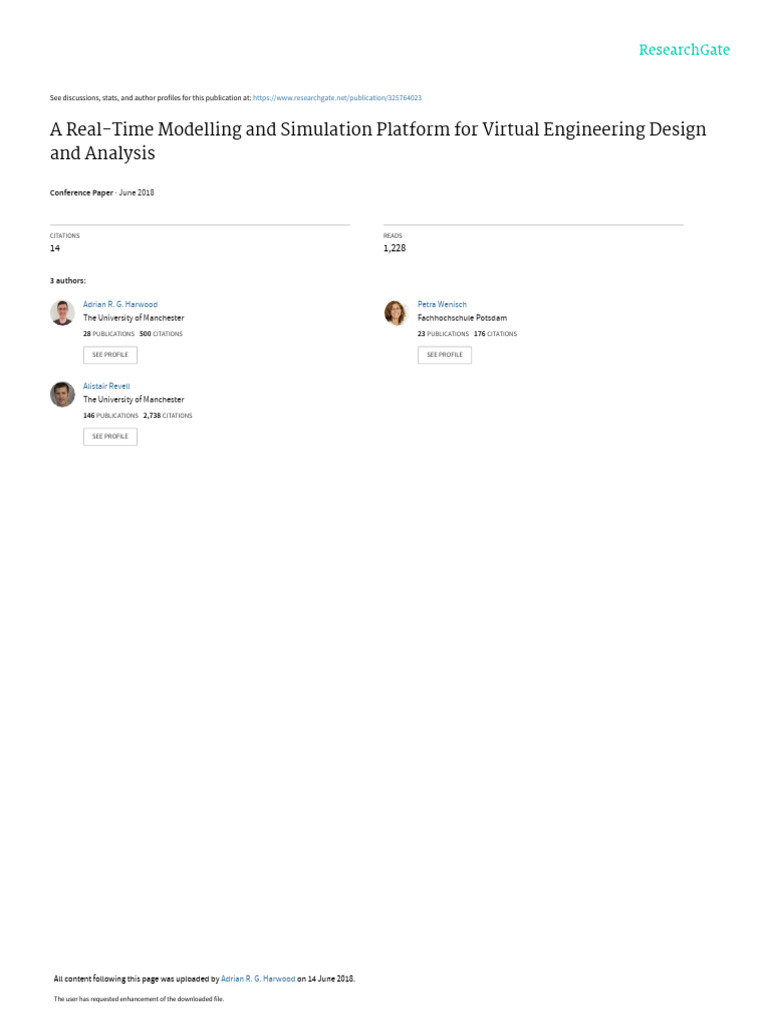 A Real-Time Modelling and Simulation Platform For Virtual Engineering ...