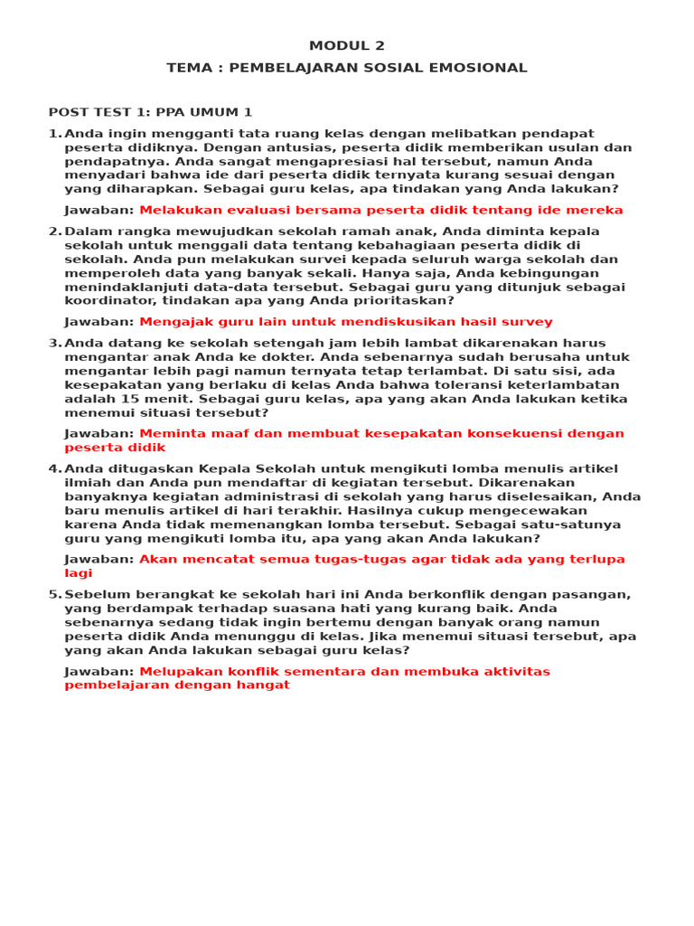 Modul 2 Post Test | PDF