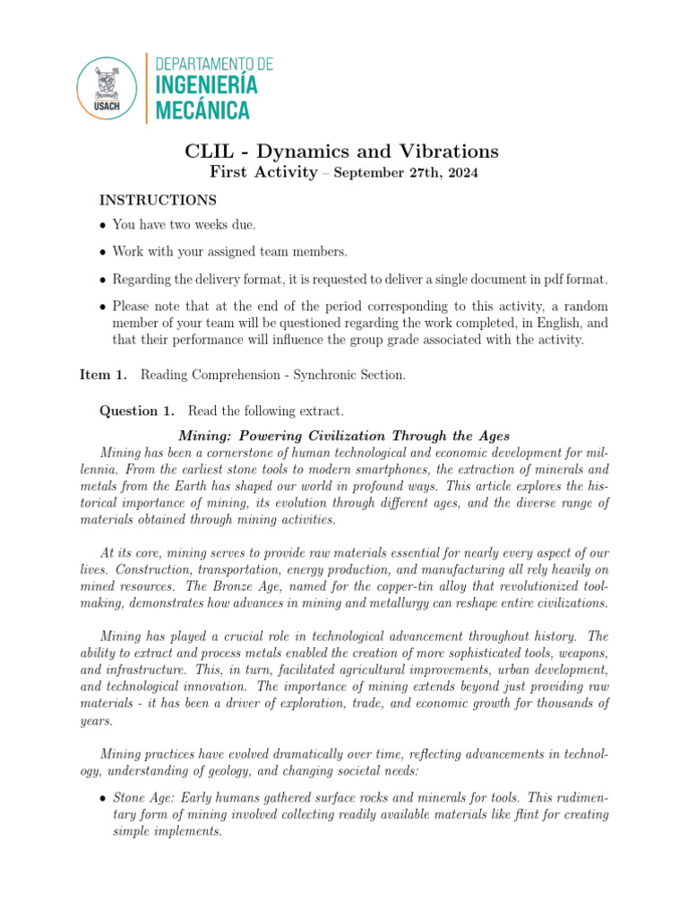 CLIL First Activity 2024 2 | PDF