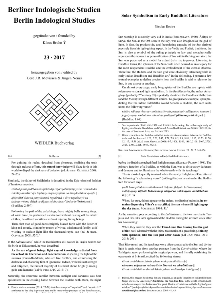 Solar Symbolism in Early Buddhist Litera | PDF