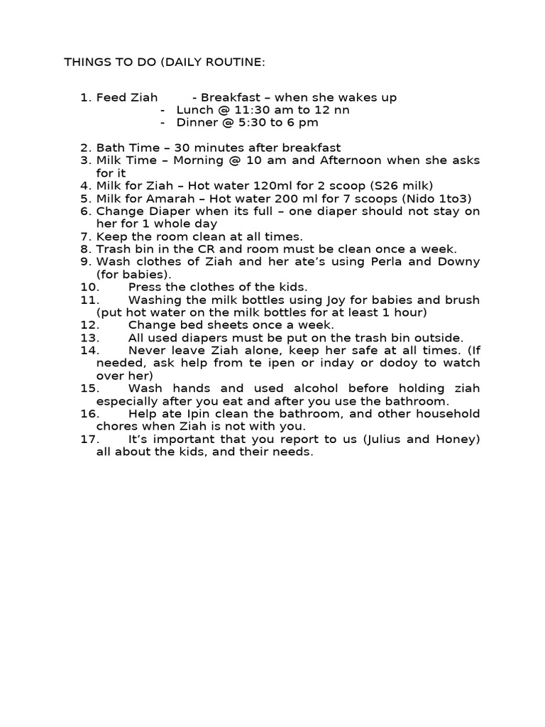 For Yaya THINGS TO DO | PDF