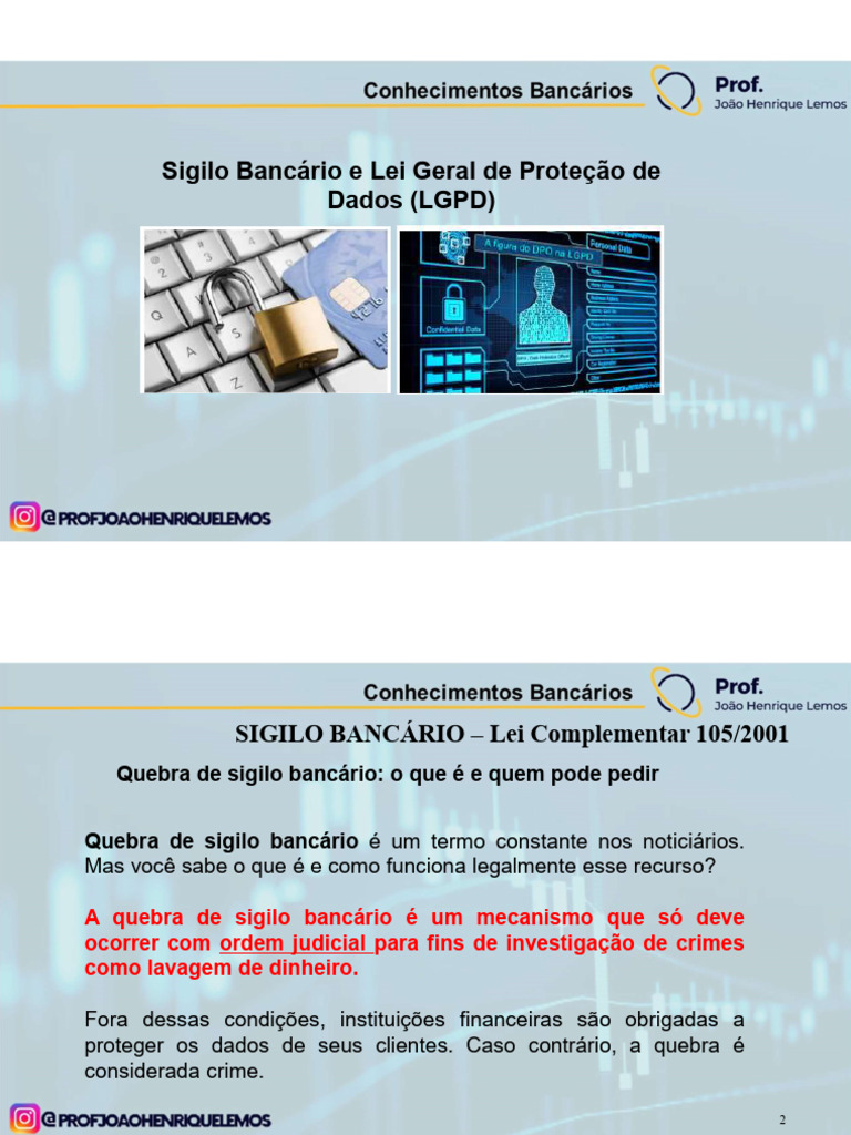 Material de Sigilo Bancário e LGPD em PDF | PDF