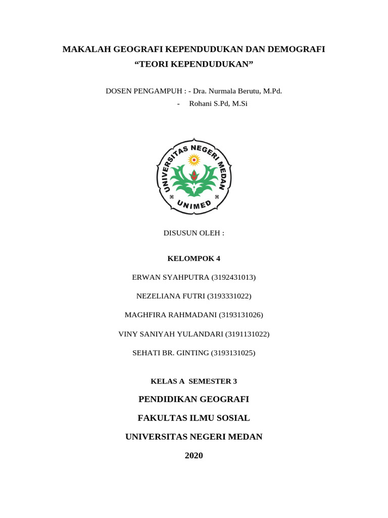 Makalah Kel.4 Geografi Kependudukan Dan Demografi | PDF