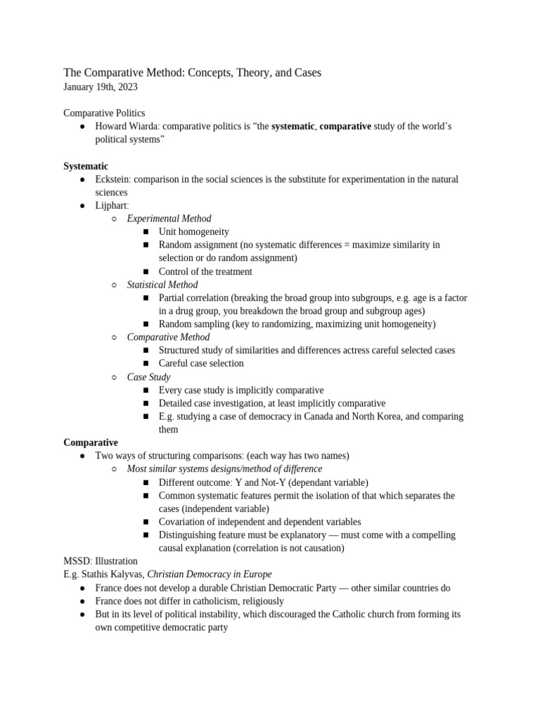 Comparative Method in Political Analysis | PDF | Experiment | Social ...
