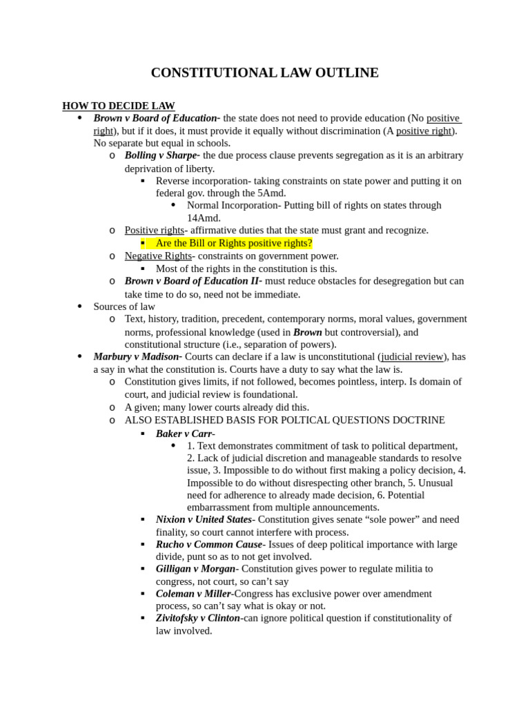 Con Law Outline | PDF
