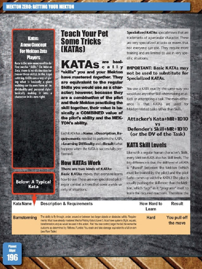 Mekton Kata (New System) | PDF