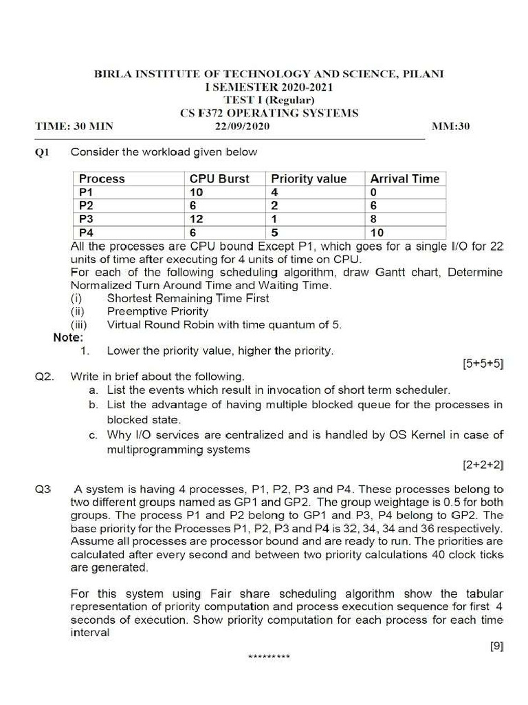 Midsem 2020 (Tests Solved) | PDF