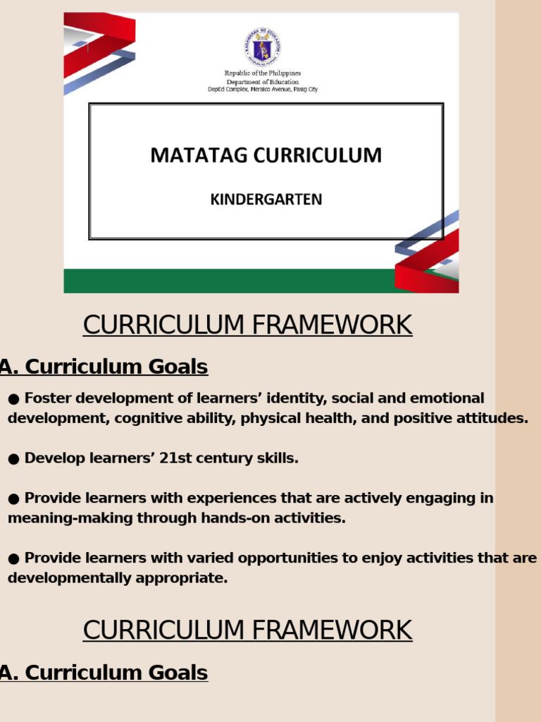 MATATAG CURRICULUM IN EARLY CHILDHOOD EDUCATION | PDF