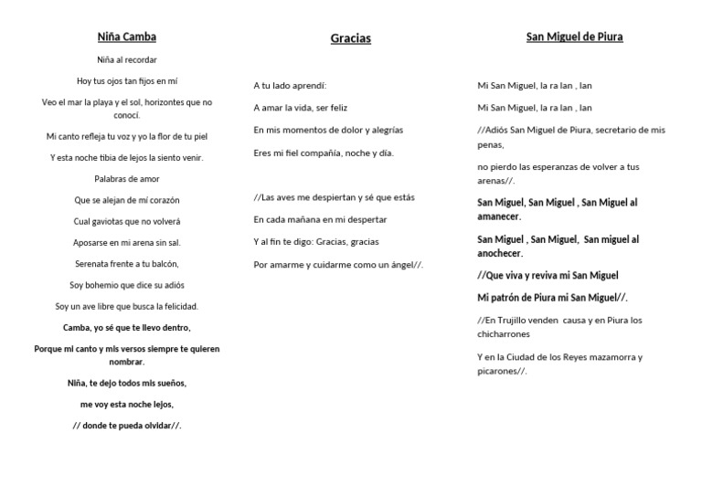 Niña Camba, San Miguel y GRACIAS. | PDF