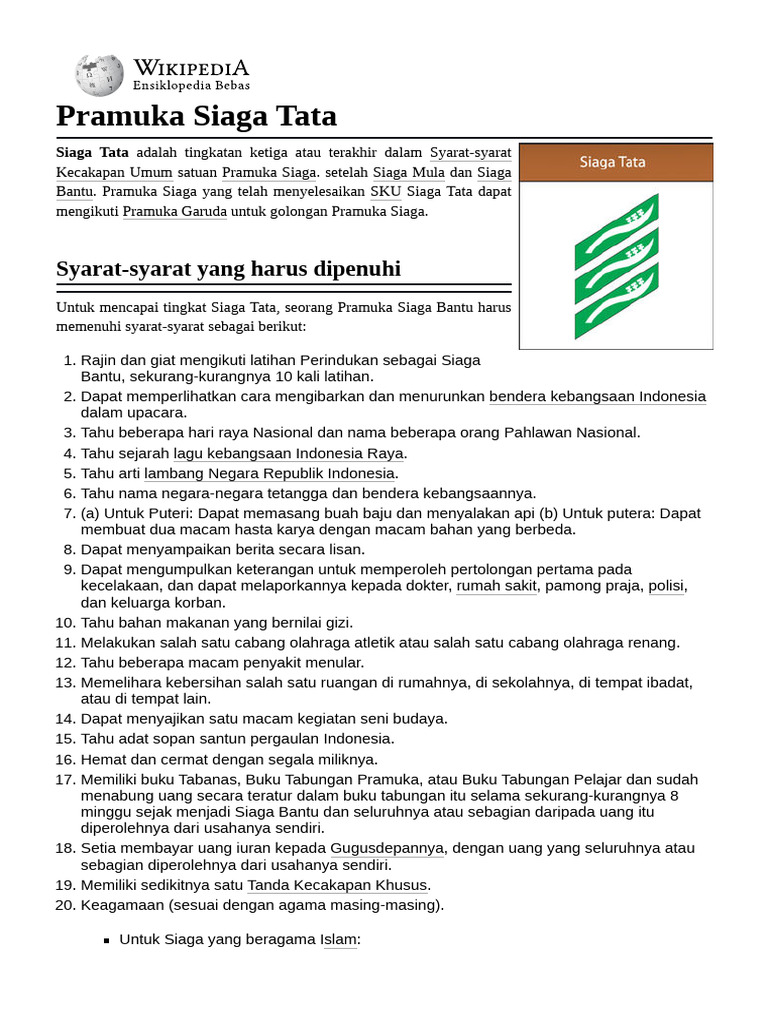Pramuka - Siaga - Tata | PDF