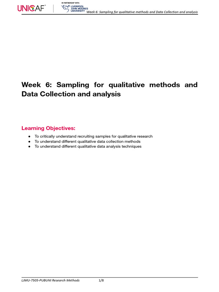 Ljmu-7505-Pubuni - Topic Overview Week 6 | PDF