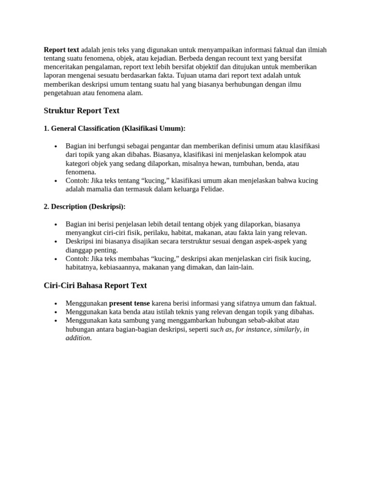 Report Text Kelas IX | PDF