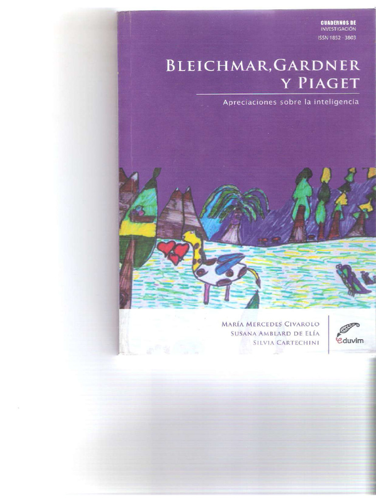 Bleichmar Gardner y Piaget. Apreciaciones Sobre La Inteligencia CAPITULO 1 La Teoria ...