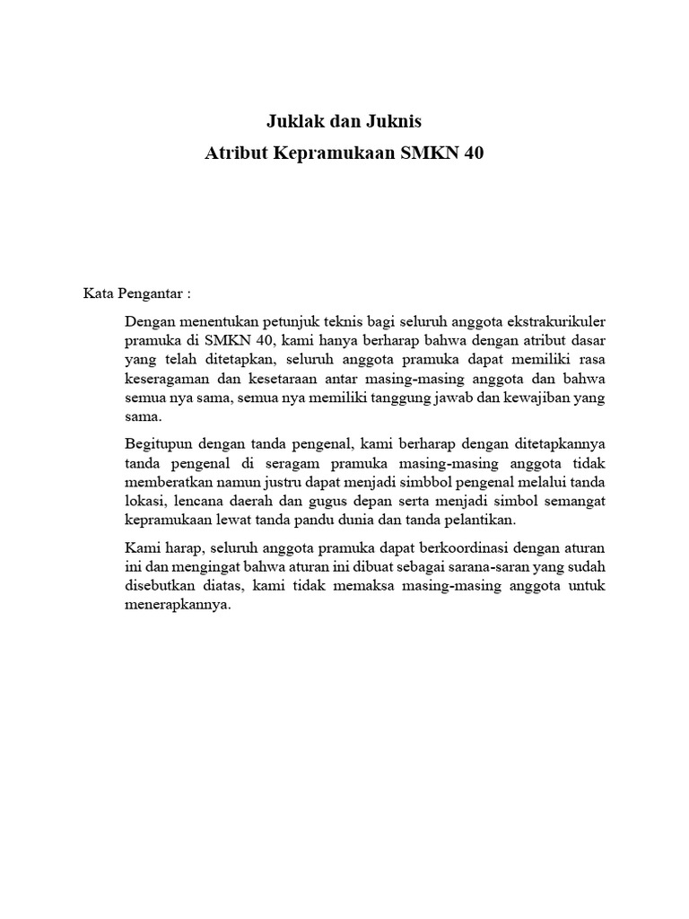 Juklak Dan Juknis Atribut Kepramukaan | PDF