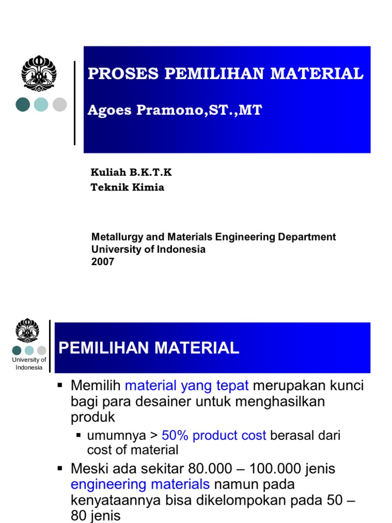 2 Proses Material Selection | PDF
