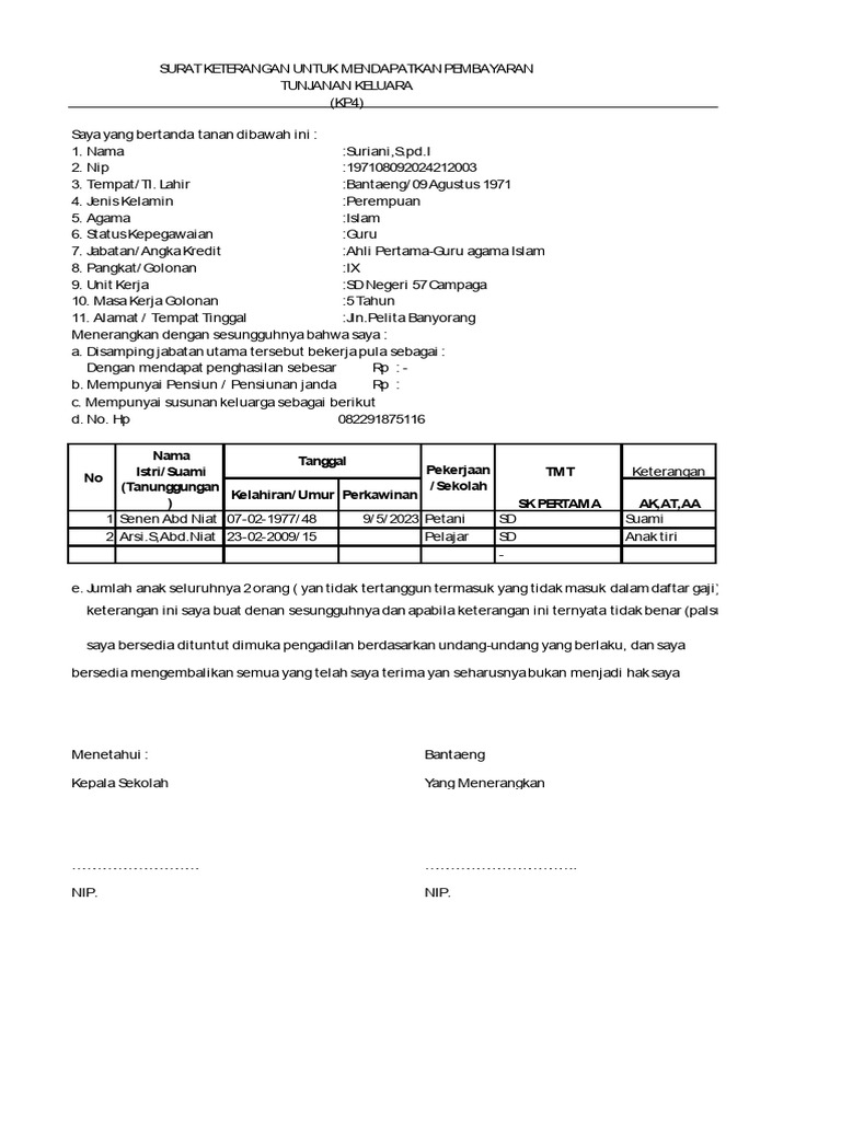 Format Kp4 Terbaru 2024 | PDF