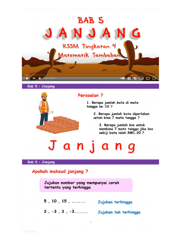 5.1 Nota Janjang Aritmetik | PDF