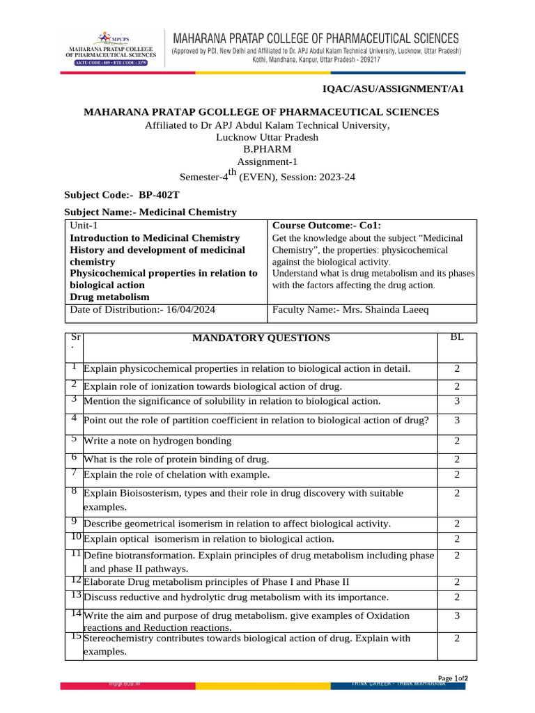 402T Assignment 1-MPCPS | PDF