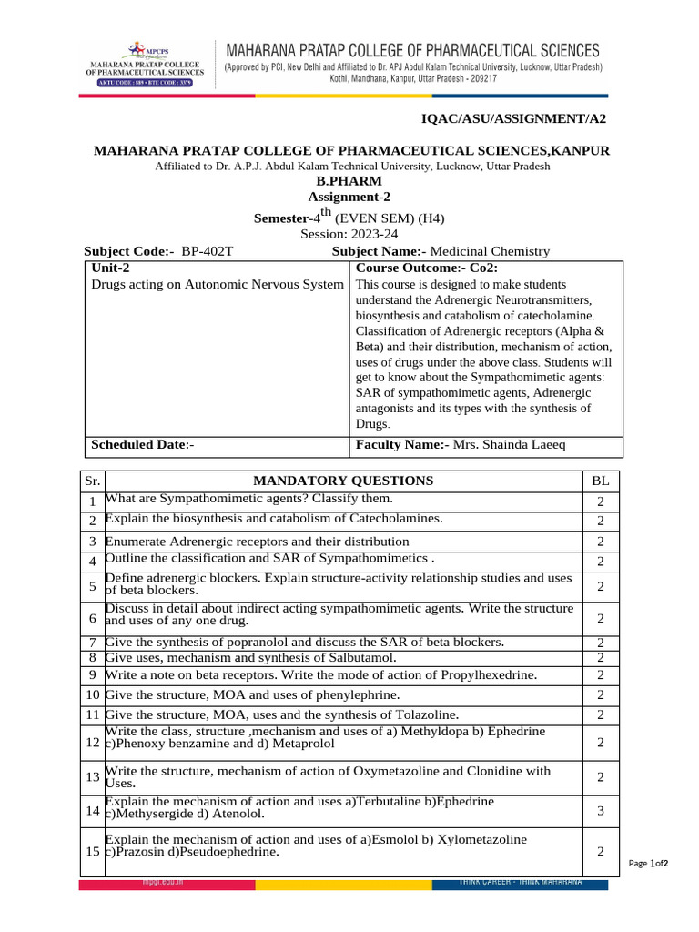 h4 402t Assignment 2-Mpcps | PDF