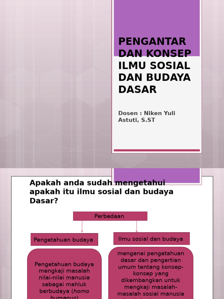 p1 Pengantar Dan Konsep Ilmu Sosial Dan Budaya Dasar | PDF