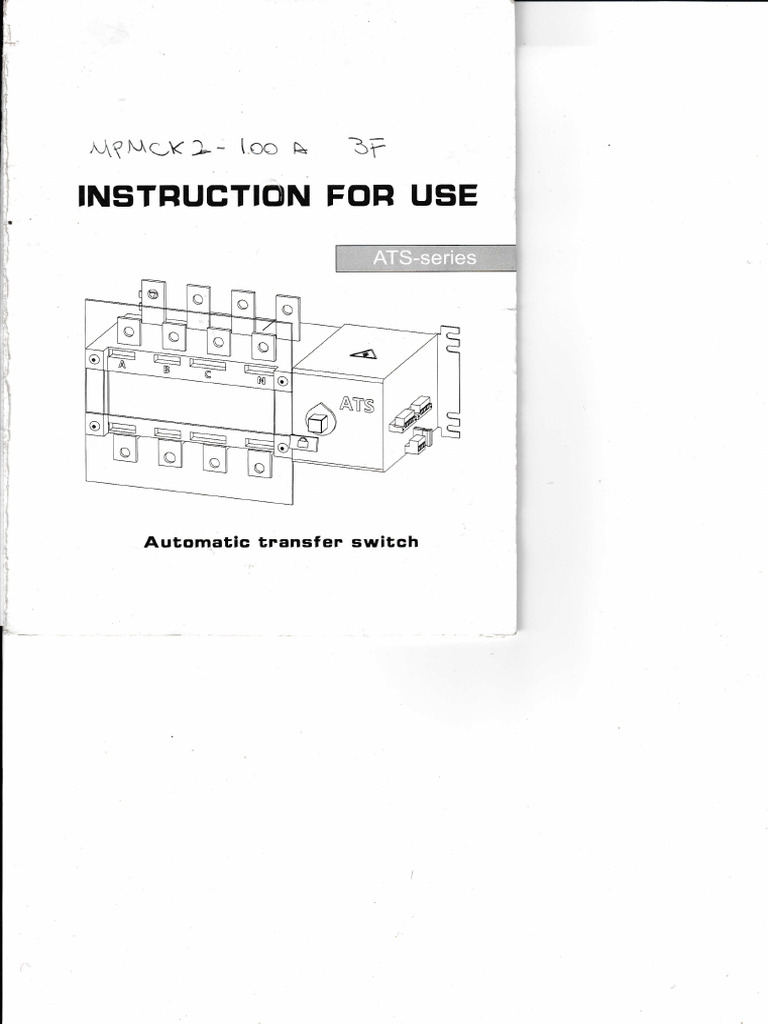 Manual Ats Mpmck2-100a | PDF