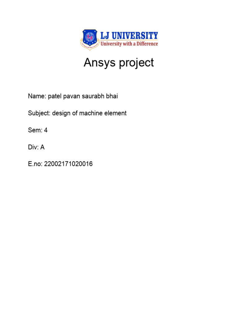 Ansys Project | PDF